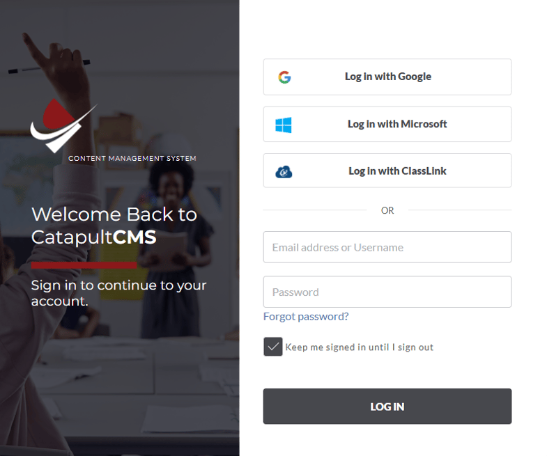 Logging Into Your CMS